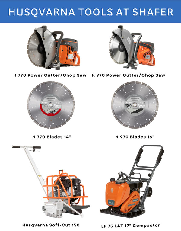 Shafer - Husqvarna Tools Albion MI - Concrete Tools